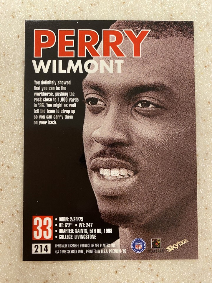 1998 Skybox Premium Fleet Farm Wilmont Perry #214 New Orleans Saints ...