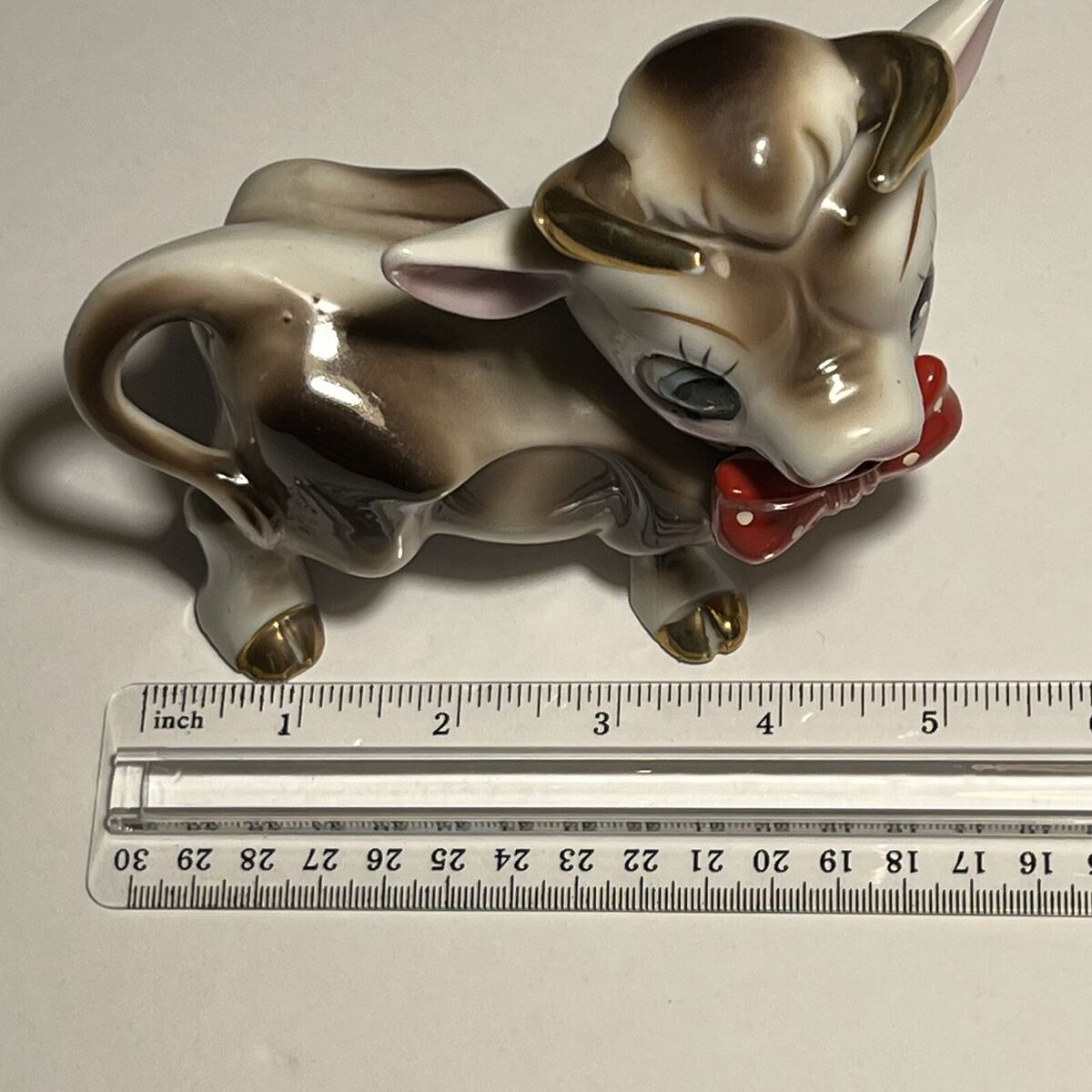 Kitschy Cute Vintage MCM Anthropomorphic Cow Bull Bow Japan Kitschy Cute Vintage MCM Anthropomorphic Cow Bull Bow Japan
