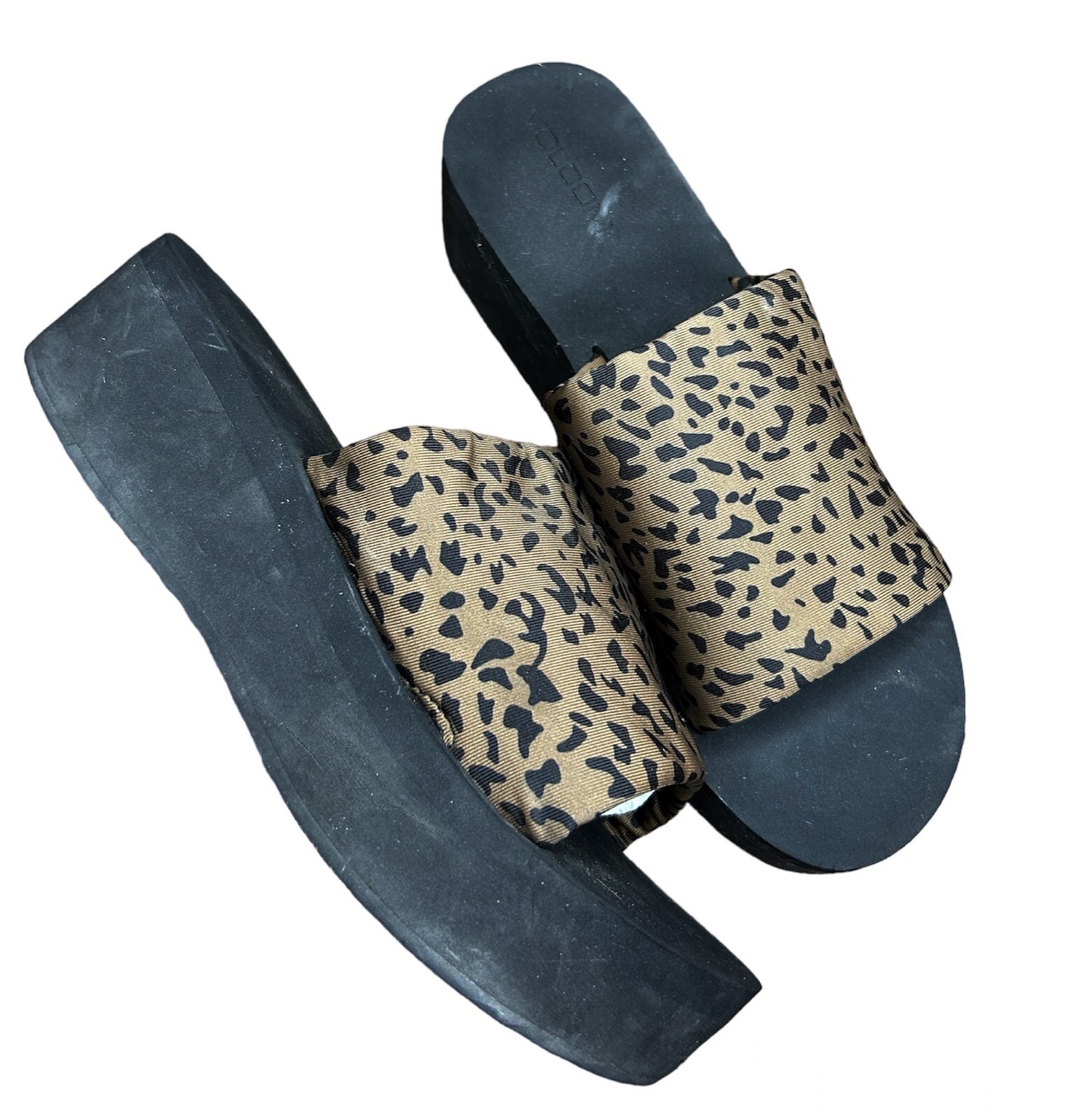 Volcom Simple Hi-Scraper Slip On Sandal 11 Platform Cheetah Black Brown ...