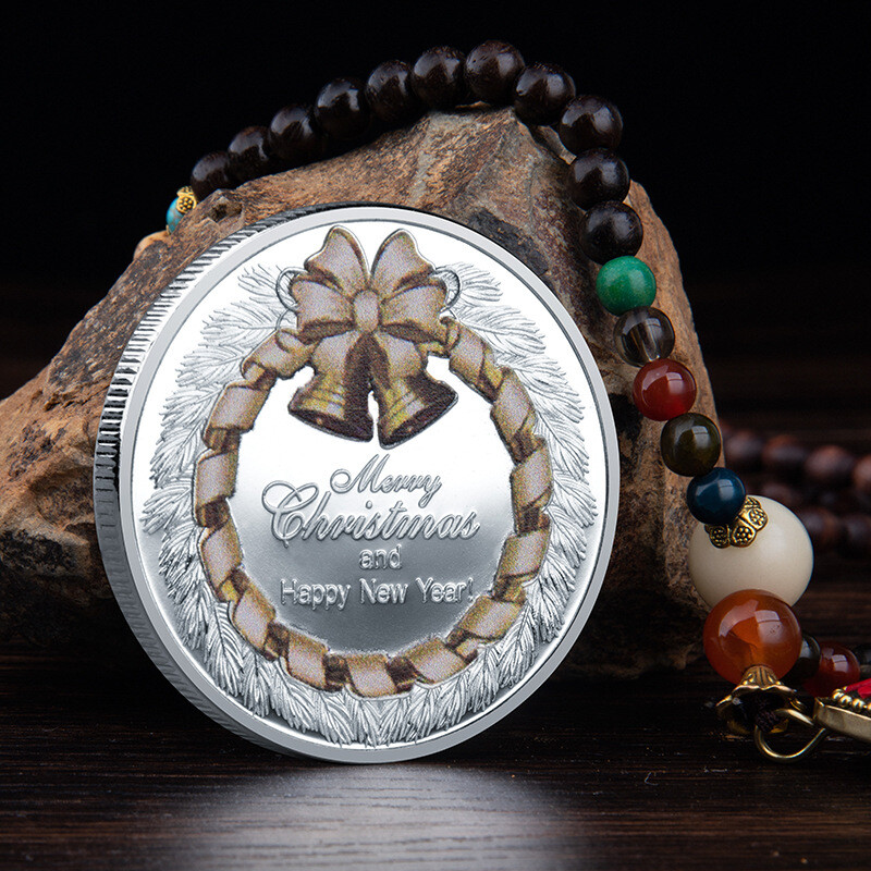 10x Santa Claus Commemorative Coin Colorful Embossed Medals Christmas ...