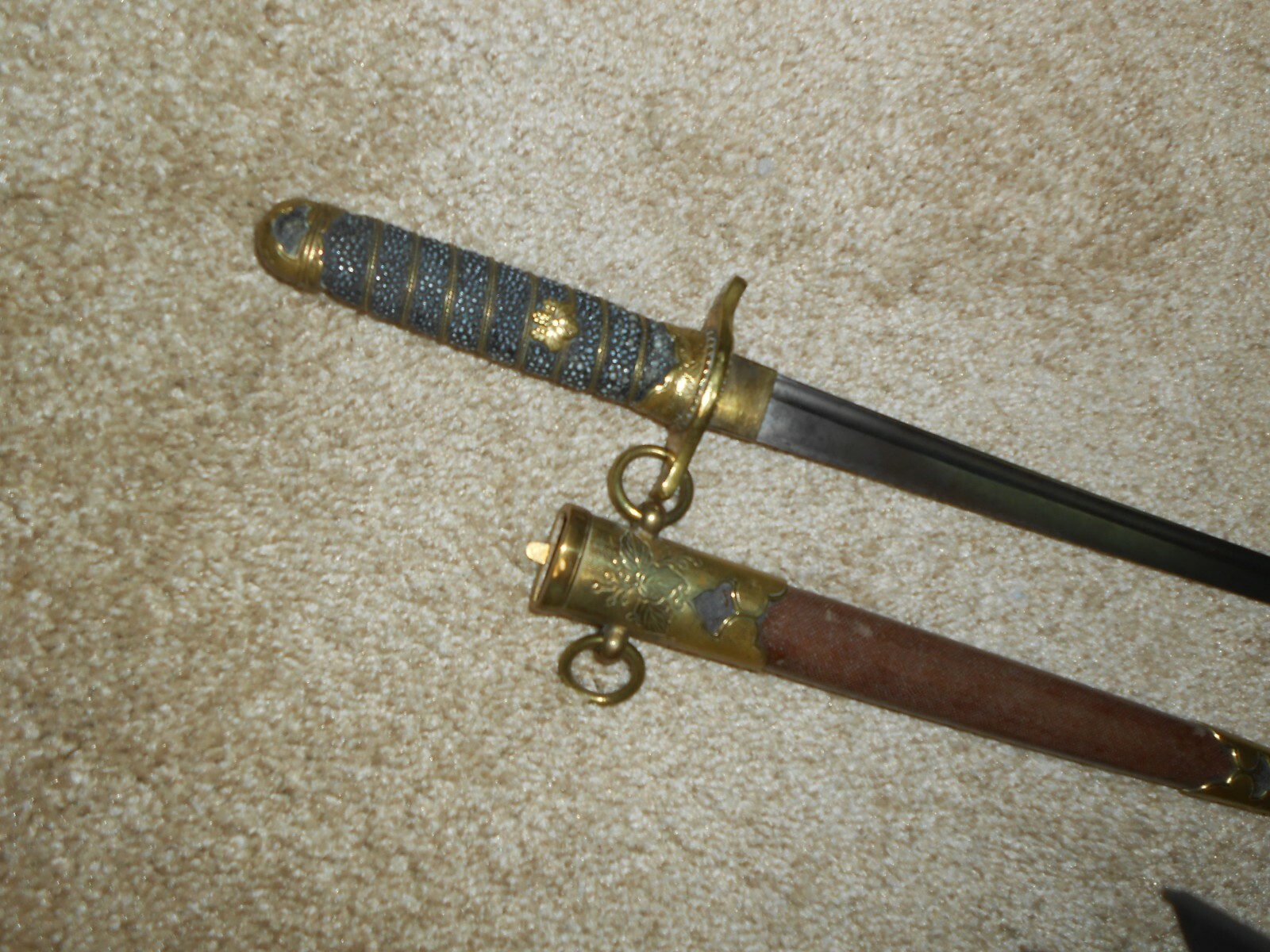 Very Nice WW2 Japanese Dagger, Sword, Ray Skin,National Railway ...