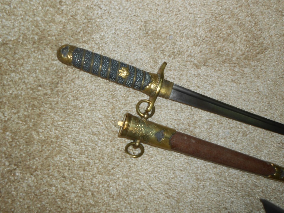 Very Nice WW2 Japanese Dagger, Sword, Ray Skin,National Railway ...