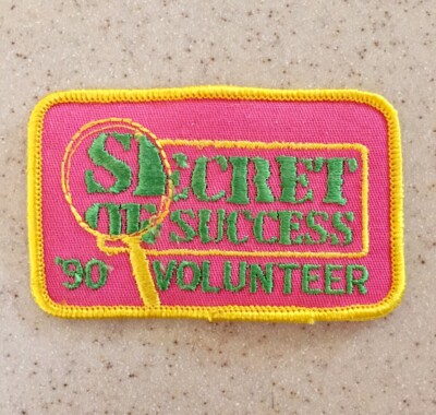 New Girl Scout Patch 1990 Secret Of Success Volunteer Pink Green Yellow ...
