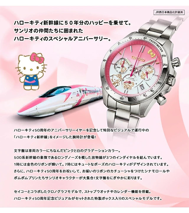 SEIKO x Hello Kitty Shinkansen Collaboration Watch Pink Chronograph ...
