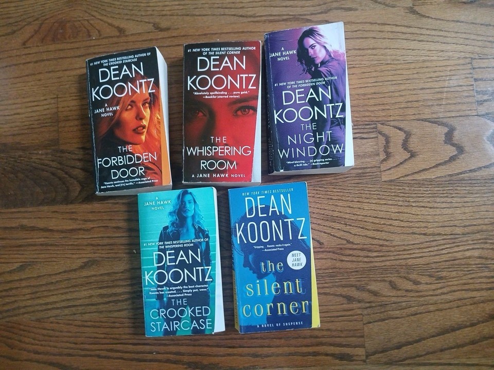 COMPLETE SET (5) DEAN KOONTZ Thriller Books JANE HAWK SERIES Crooked ...