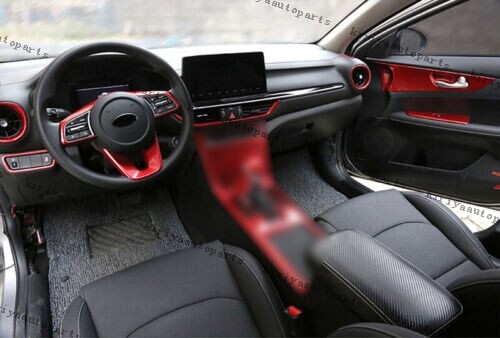 For Kia Forte K3 2019-2023 Gloss Red Rear Water Cup Holder Panel Cover ...