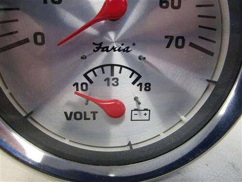 FARIA TACHOMETER & VOLT MUTLI FUNCTION GAUGE GTC047A SILVER FACE ...
