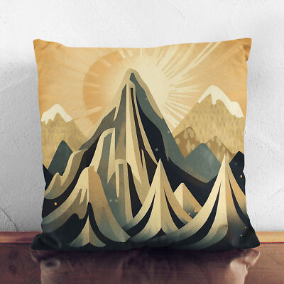 Plump Cushion Mountain Art Deco No.2 Soft Scatter Throw Pillow Case ...