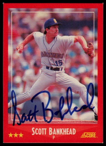 1988 Score #238 Scott Bankhead * Seattle Mariners * Auto * Signed ...