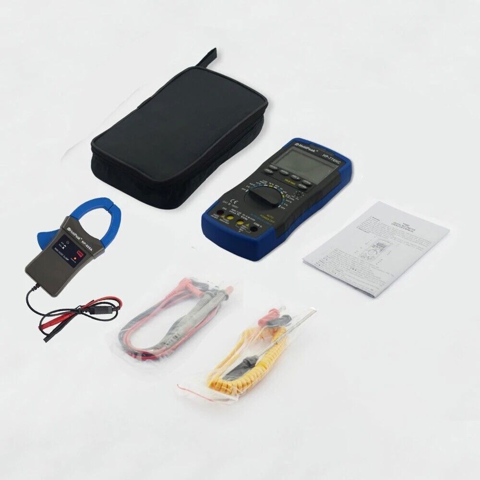 Digital Multimeter DC Current Clamp Meter 6000 Counts AC/DC Volt 600A ...