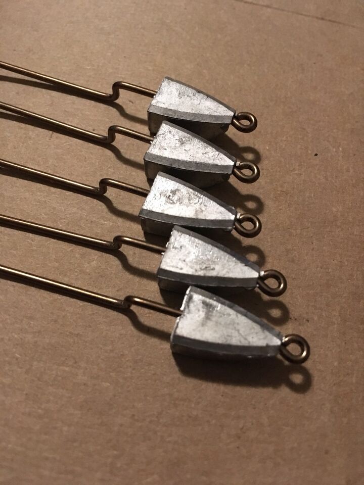 30 Premium 1/4oz Weighted Jig Head 3/0 Slider Worm Hooks (Powder Paint ...