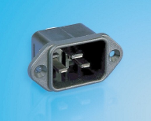 TE 20ESRM-3 - IEC C20 Inlet, 20 A, 250 VAC, Quick Connect, Flange ...