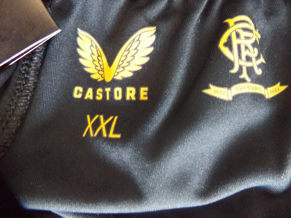 Authentic Castore Glasgow Rangers Away Black Shorts 2021-22 Mens XXL ...