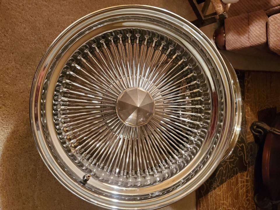 Four 17 x 9 - 100 spoke chrome Dayton wire wheels (rims only) | eBay