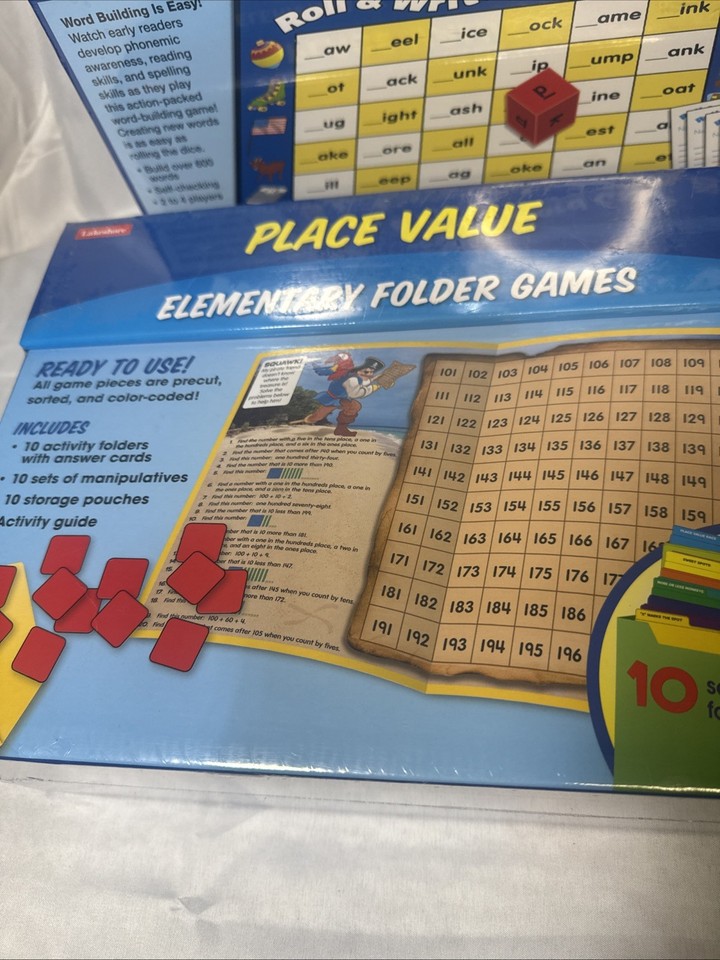 3 Lakeshore Learning games Roll & Write Word,Place Value, Elementary ...