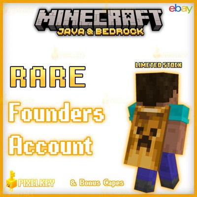 RARE Minecraft Founders Cape Account/Transfer + 3 Bonus Capes [JAVA ...