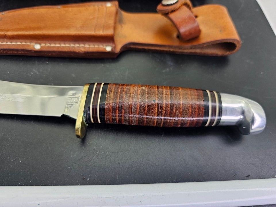 WESTERN USA L66 HUNTING KNIFE WITH SHEATH & ORIGINAL BOX 1960-1976 CAMP ...