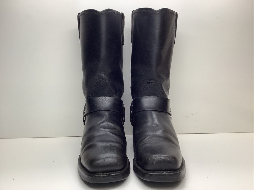 MENS DINGO HARNESS MOTORCYCLE SQUARE TOE BLACK BOOTS SIZE 9 EW | eBay