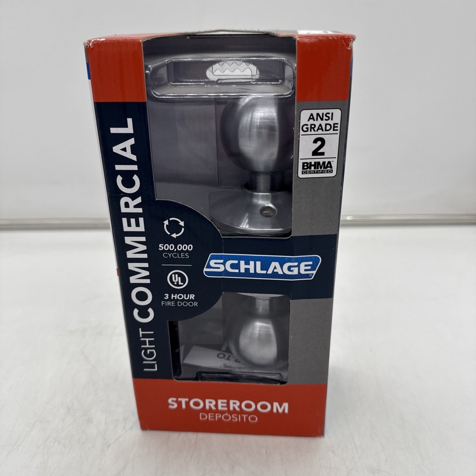Schlage F80 CSV ORB 626 Orbit Knob Contractor Series Storeroom Lockset ...