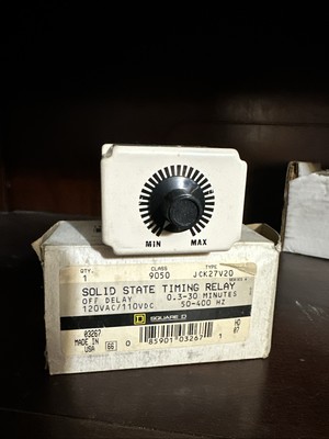SQUARE D Solid State Timing Relay 0.3-30 Minutes Off Delay 120vdc ...