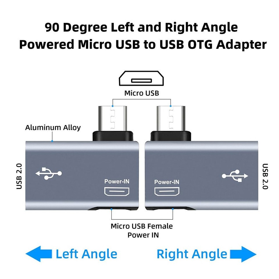 Connector OTG USB Port Adapter Micro 4K - Silver Firestick Left or ...