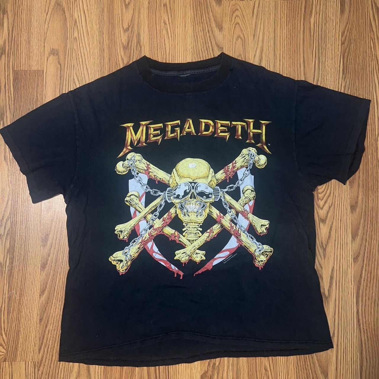 RARE VINTAGE 1991 MEGADETH T-SHIRT “VIC RATTLEHEAD” | eBay
