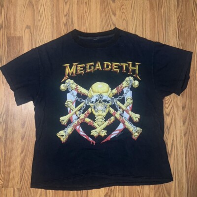 RARE VINTAGE 1991 MEGADETH T-SHIRT “VIC RATTLEHEAD” | eBay
