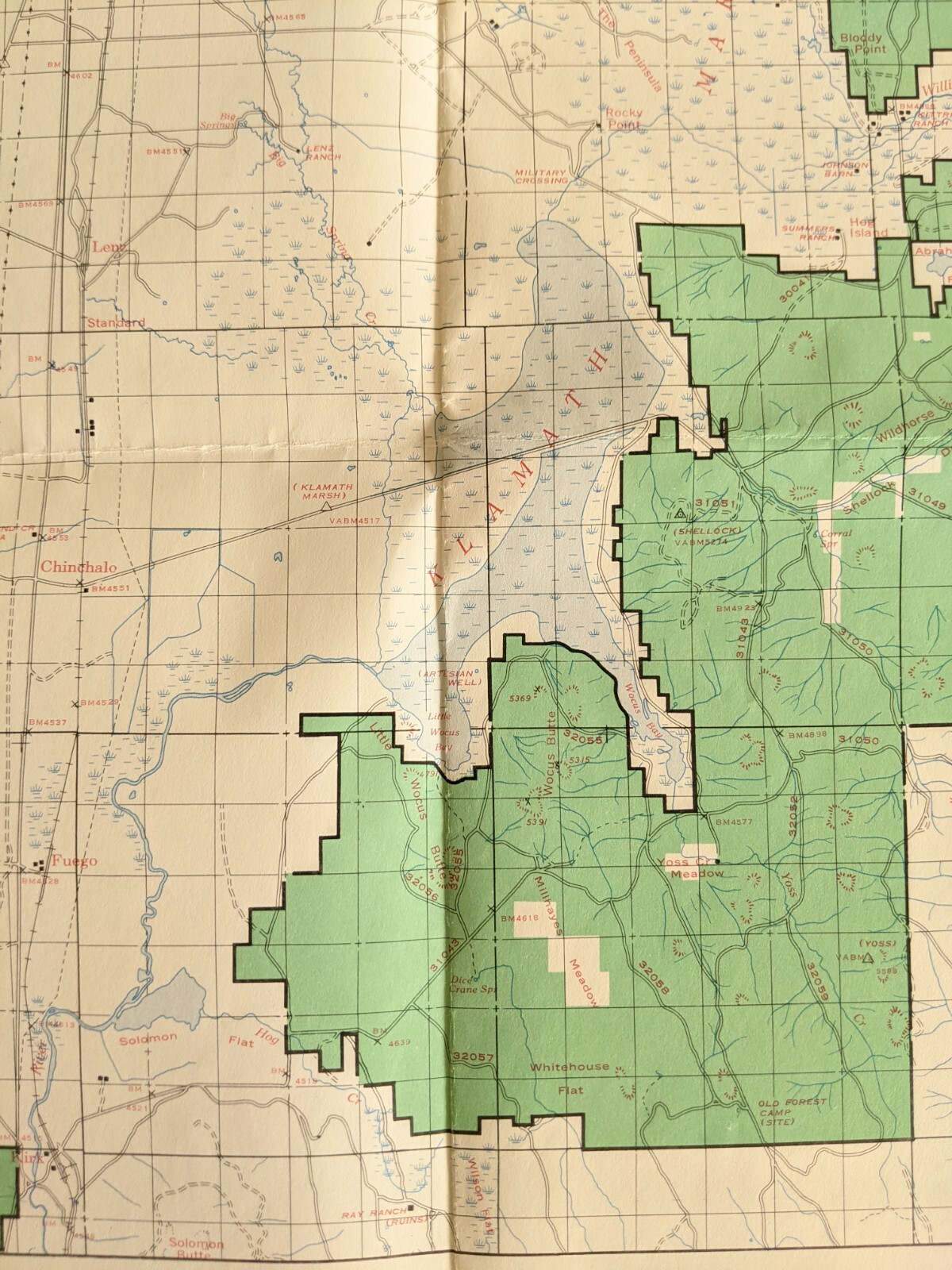 Winema National Forest Chemult Ranger District Map 1962 | eBay