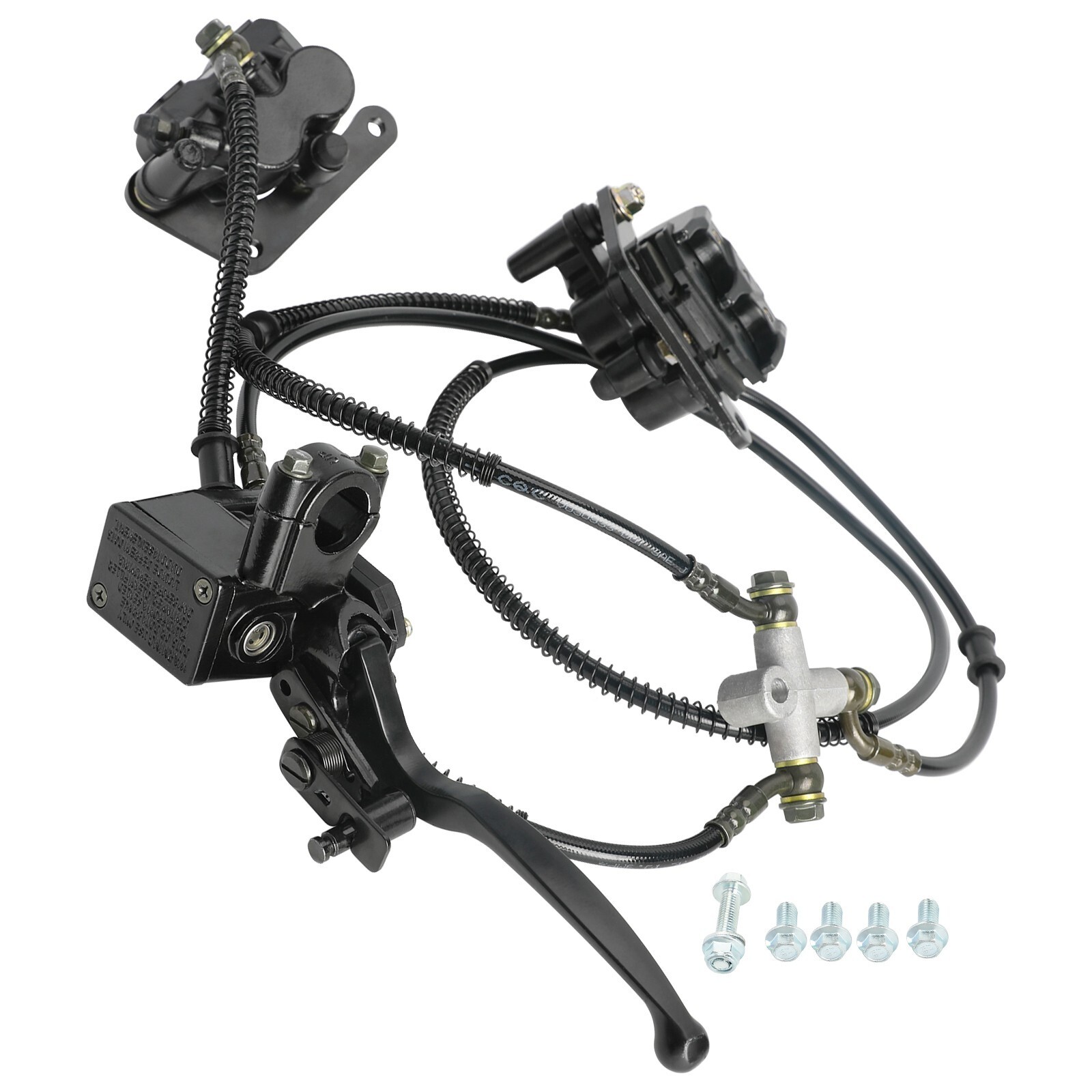 Rear Twin Brake Caliper Hydraulic Cylinder for ATV UTV Quad Go Kart ...