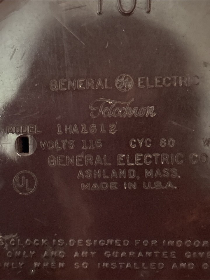Vintage GE General Electric Telechron Wall Clock School Sweep Hand ...