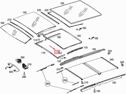 MERCEDES-BENZ ML W166 Roof Wind Deflector Cover A2077840156 | eBay