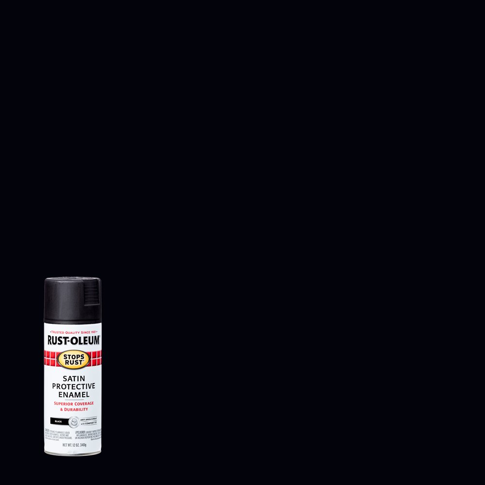 Stops Rust Satin Protective Enamel Black Spray Paint Abrasion & Fading ...