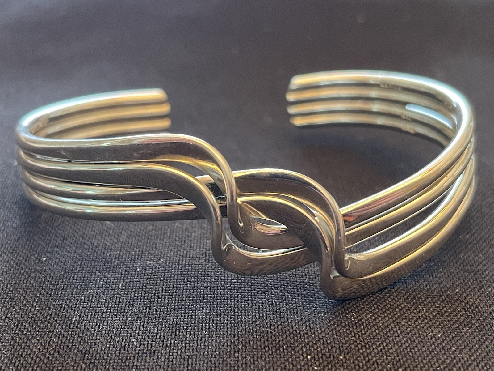 ATI Mexico 925 Sterling Silver 4 row twisted wave cuff bracelet 33 ...