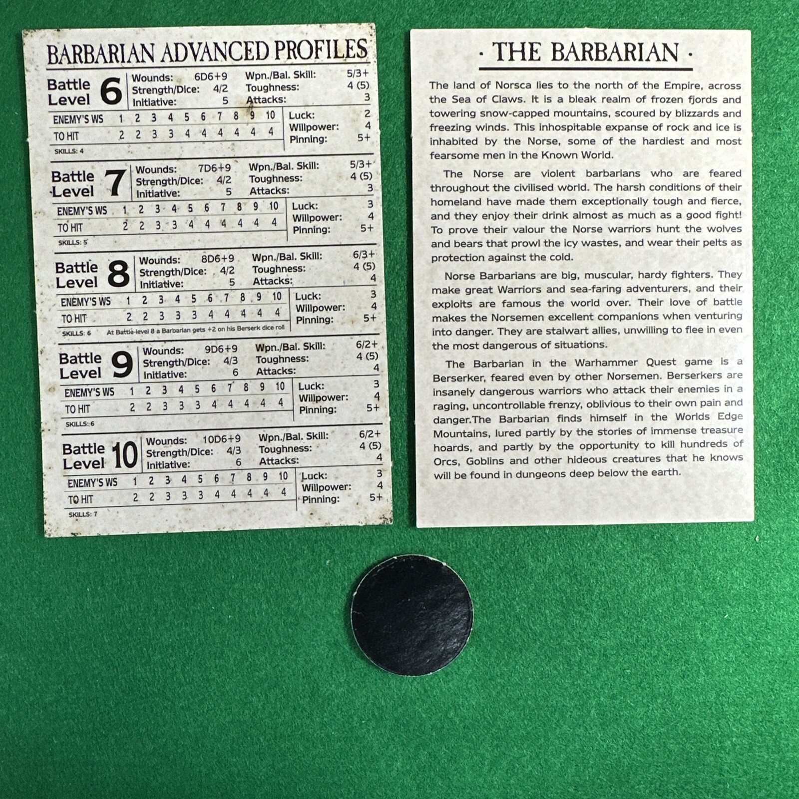 Warhammer Quest Barbarian Character Card Bits Profiles Games Workshop ...