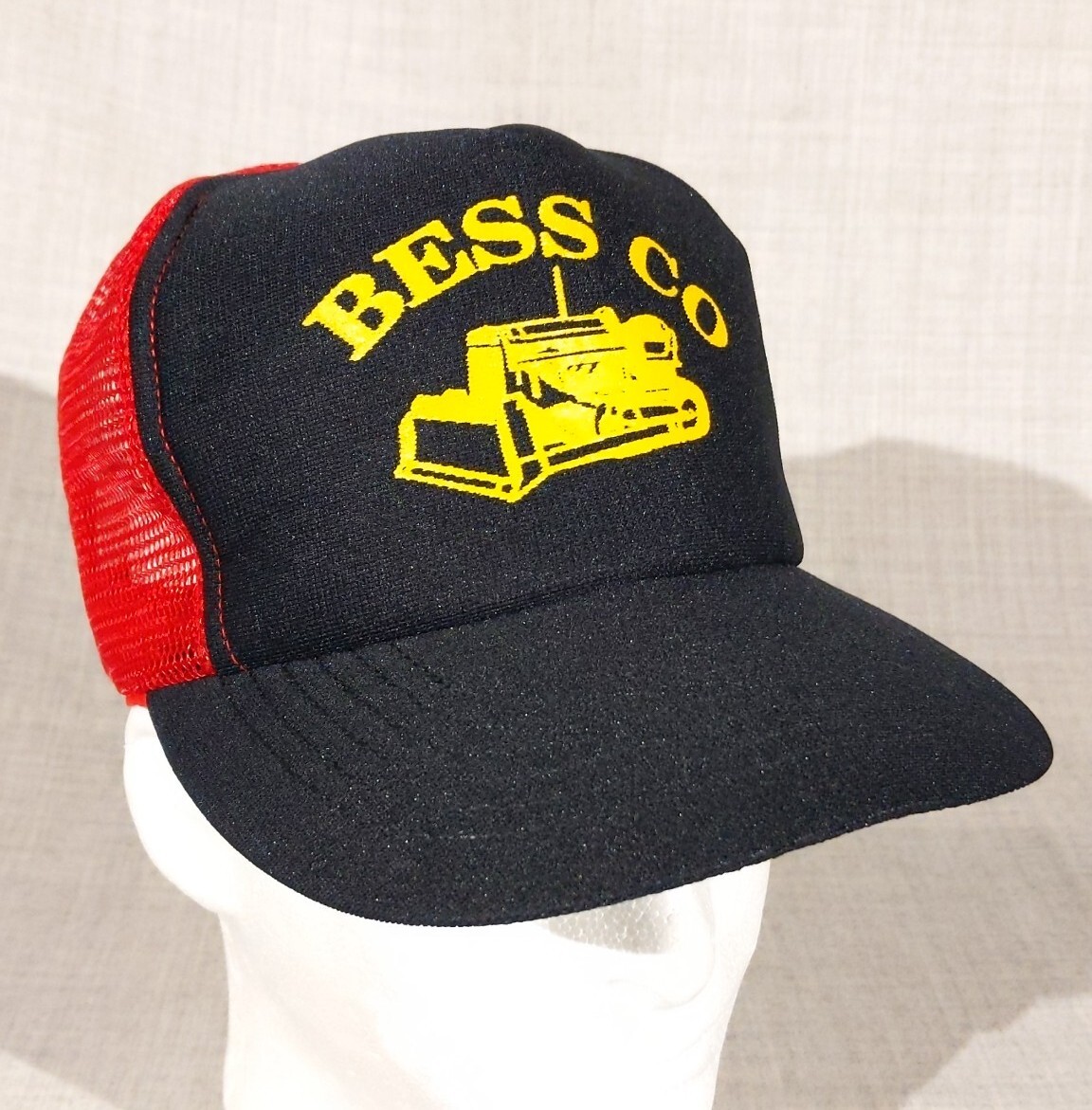 VINTAGE BESS Co. Construction Bulldozer Print Mesh Foam Snapback ...