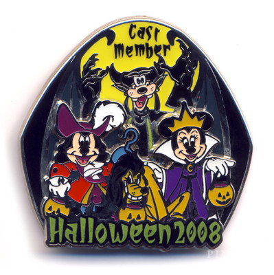 Disney Cast Minnie Evil Queen Mickey Captain Hook Fab 4 Halloween 2008 ...