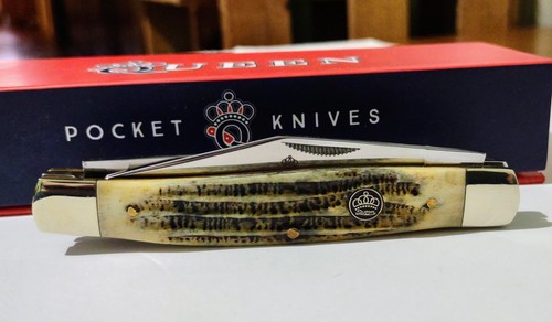 BONE STAG QUEEN POCKET KNIVES HUNTING POCKET KNIFE W/ DISPLAY CASE ...