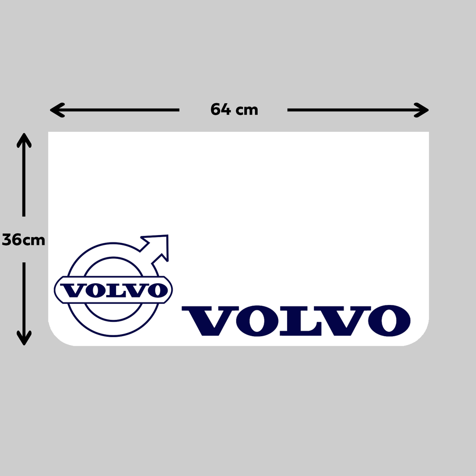 Volvo Lorry HGV Truck Mudflaps 36 x 64cm White PVC Mud Flaps Dark Blue ...
