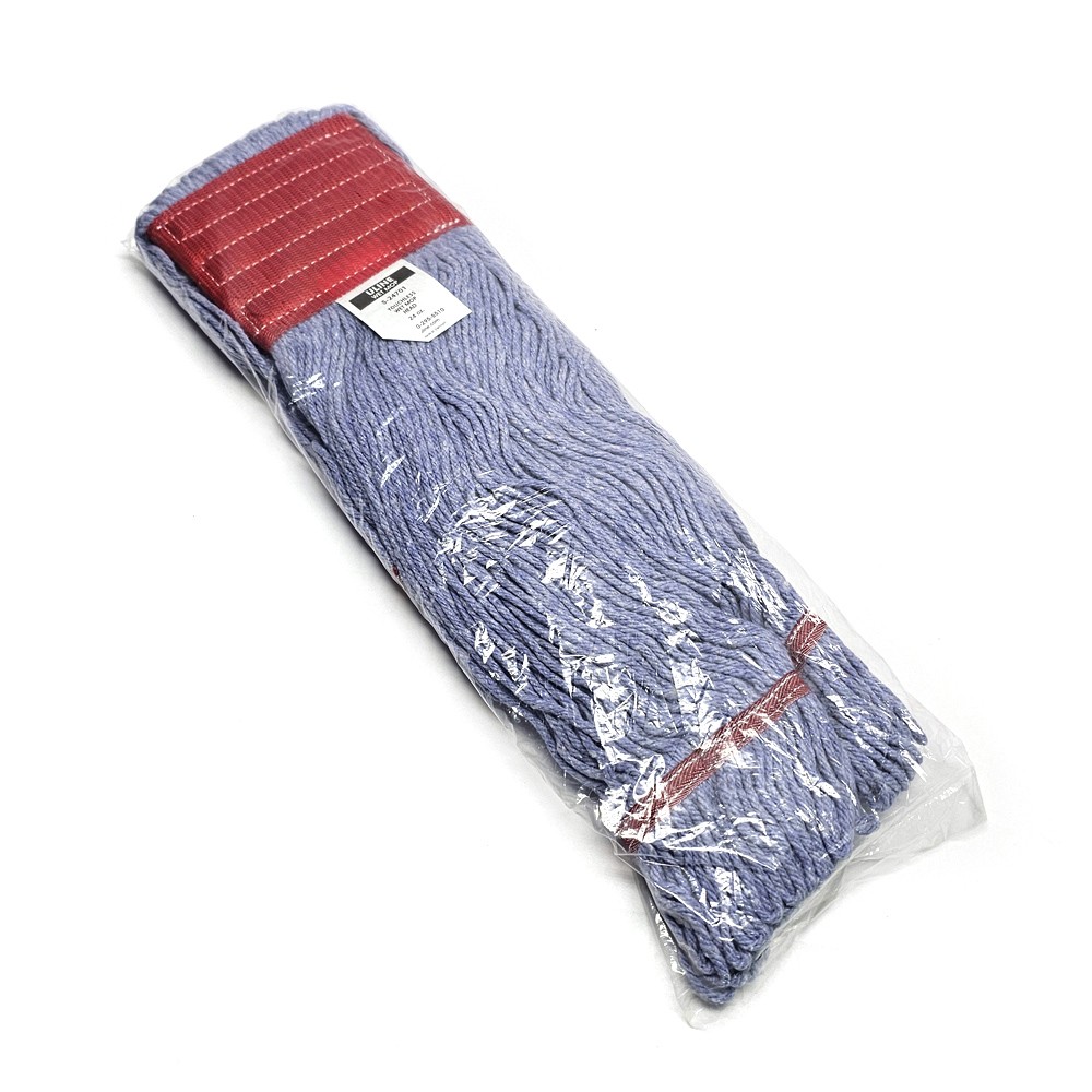 Uline S-24701 Touchless Wet Mop Head 24 oz. Blue 18-3/4" Heavy-Duty 4 ...