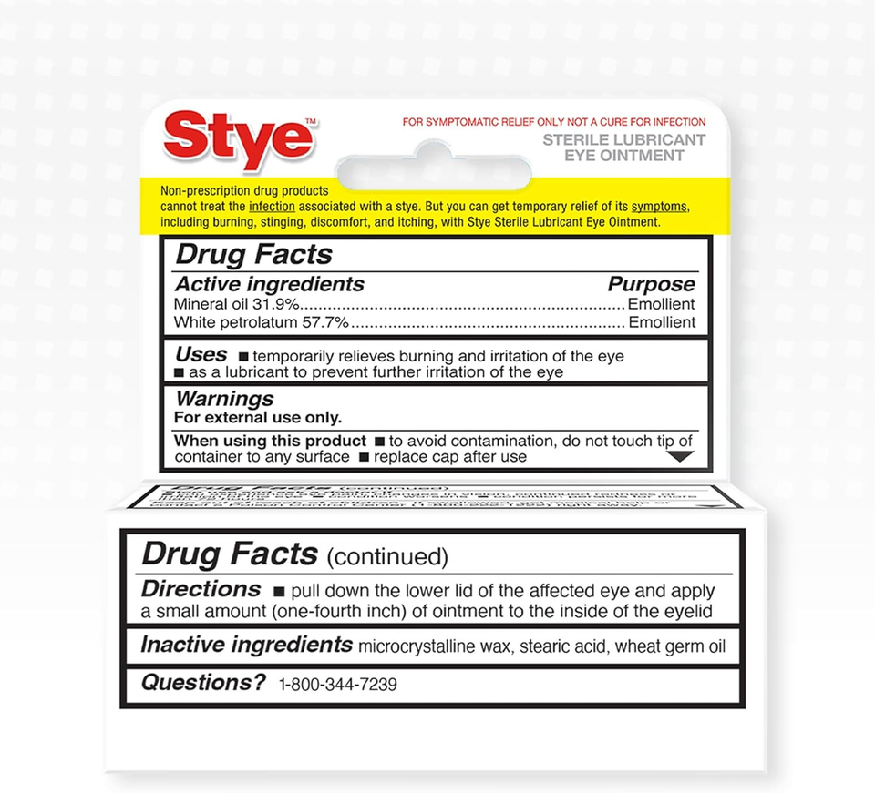 Stye Sterile Lubricant Eye Ointment, Ophthalmologist Tested, 0.125 ...