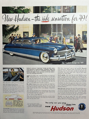1949 Hudson Automobile Modern Design Sensation Step Down Detroit VTG ...