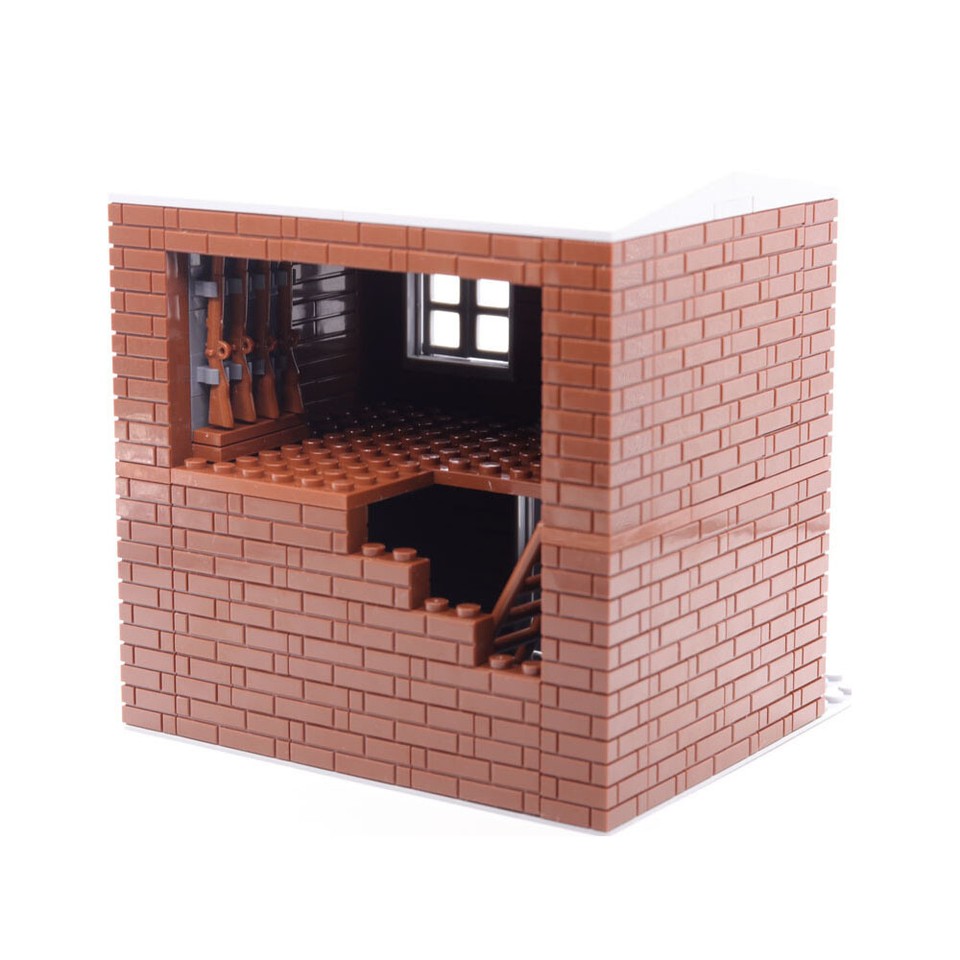 MOC Military Building Block Bricks Battlefield Ruins Scene Model Kit ...