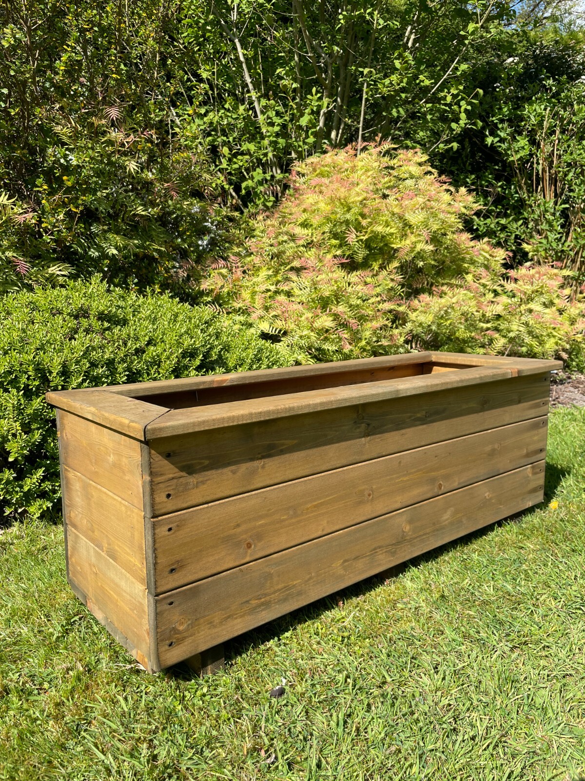 Trough Rectangle Wooden Garden Planter Extra Deep Large Raised Quality ...