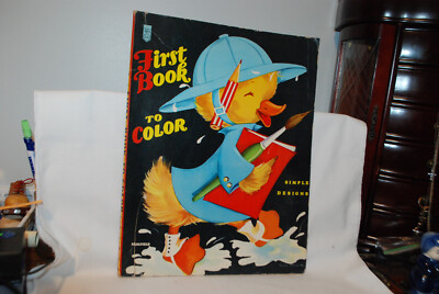 Vintage Saalfield Coloring Book - FIRST BOOK TO COLOR SIMPLE DESIGNS | eBay
