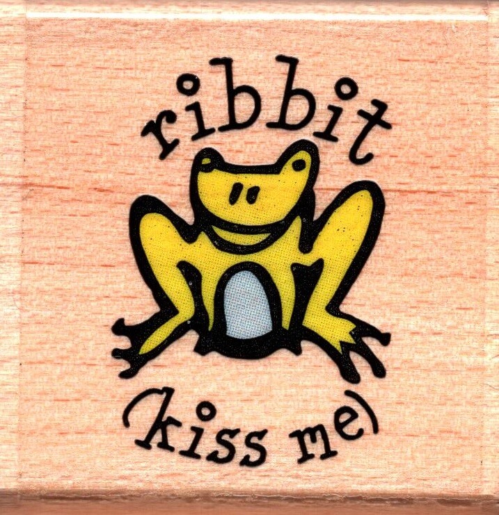 Rubber Stampede ~ FROG PRINCE ~ Wood Mounted Stamp Ribbit Kiss Me ...