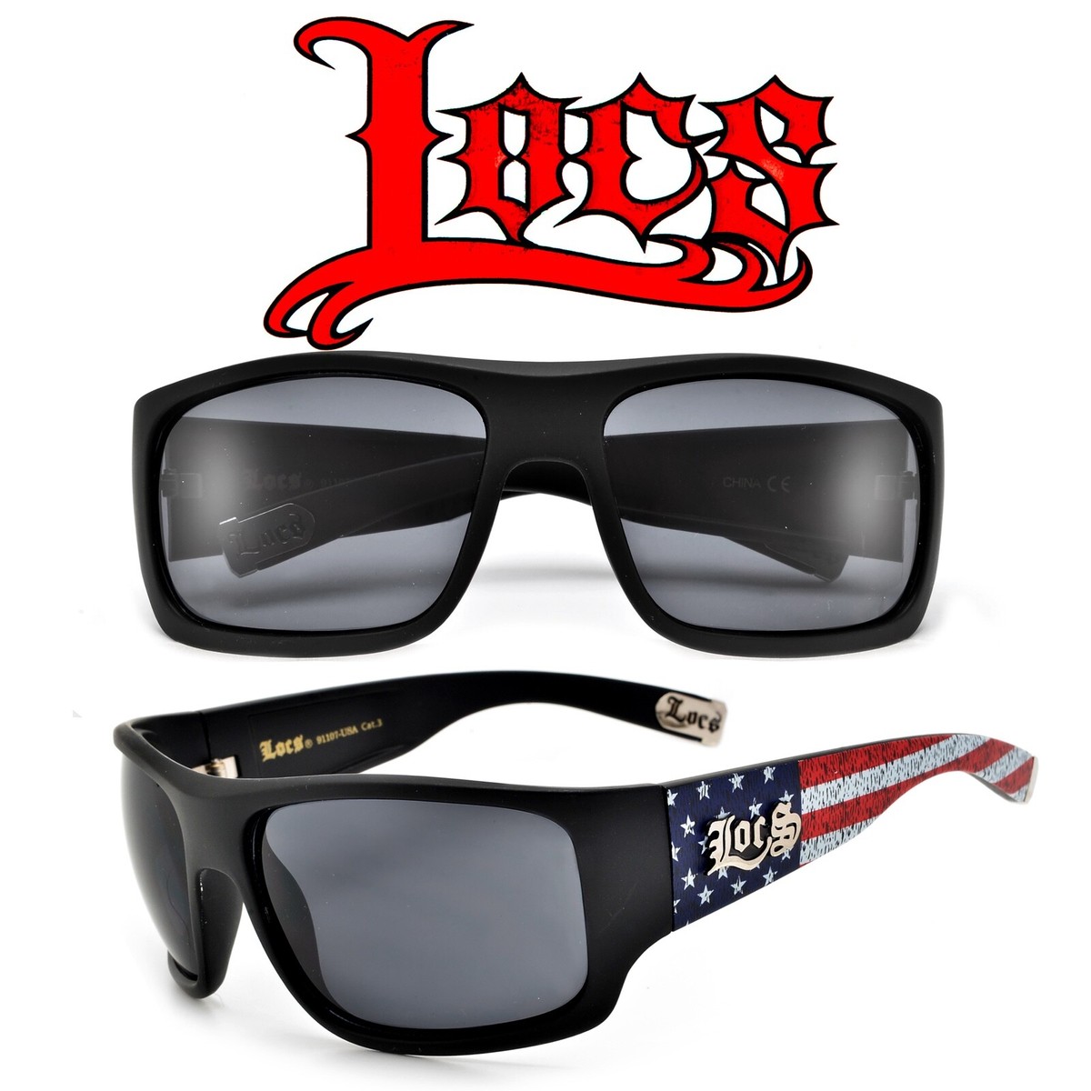 Lowrider Sunglasses Locs Mens Locs Rectangular Lowrider Biker Flat Top