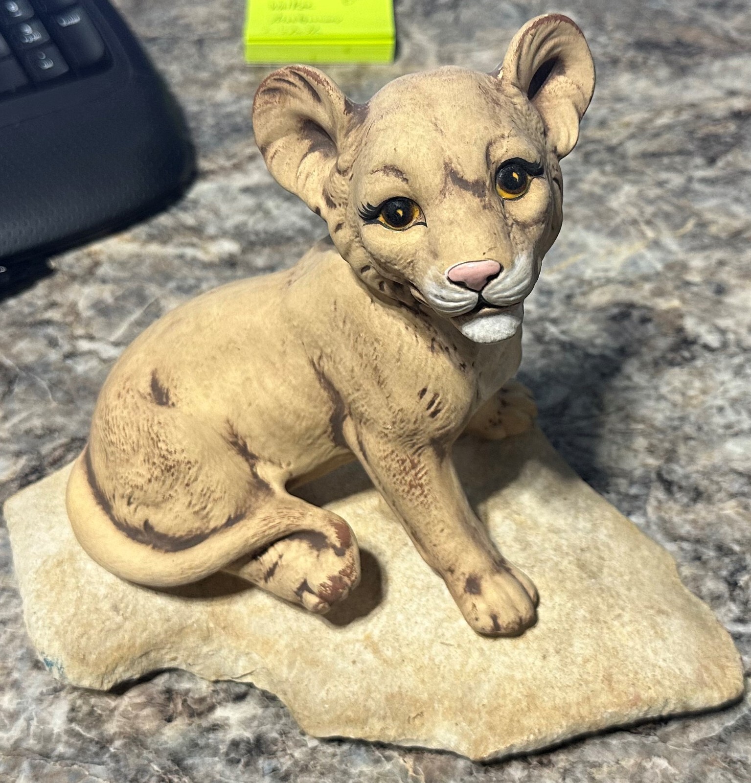 8” Ceramic Lioness Lion Cat Figurine Statue, Hand Painted - Signed ...