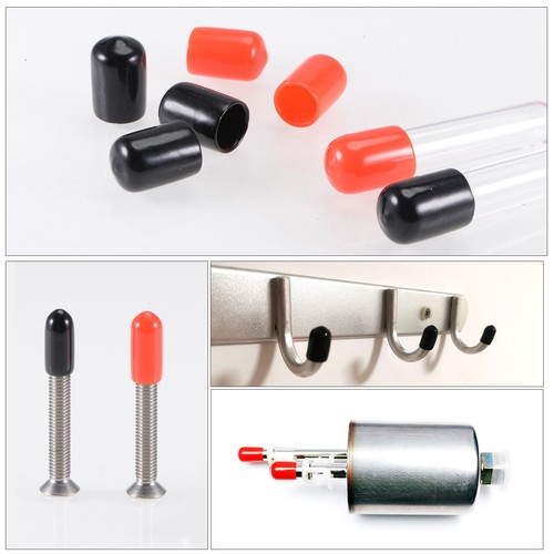 Screw Thread Protector, 33mm ID Round End Cap Cover Black Tube Caps 5PC ...