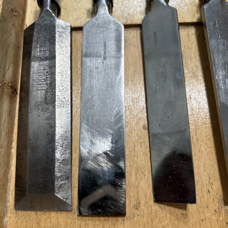 W. GERMAN VINTAGE STEELCRAFT GERMAN DROP FORGED SOCKET BUTT CHISEL SET ...