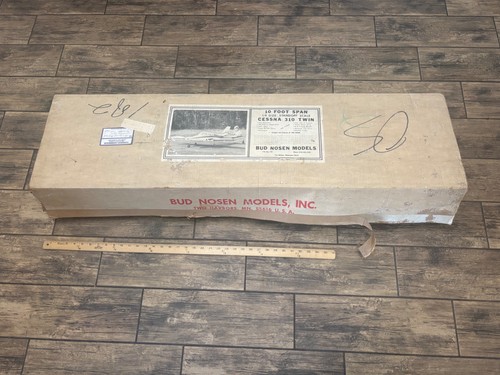 Vintage Bud Nosen Models Cessna 310 Twin 10’ Span 1/4 Size Airplane Kit ...